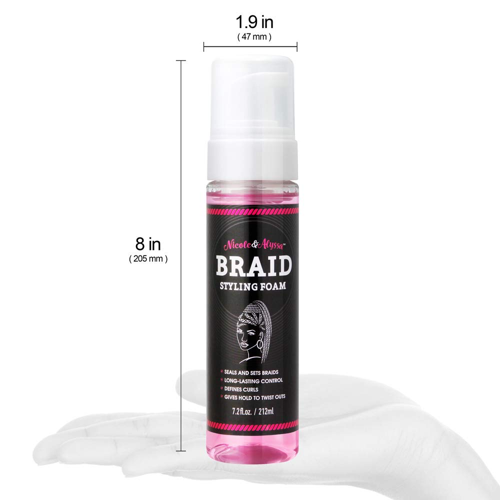 Nicole & Alyssa - Braid Styling Foam 7.2oz - Premium Braid Foam Control ...