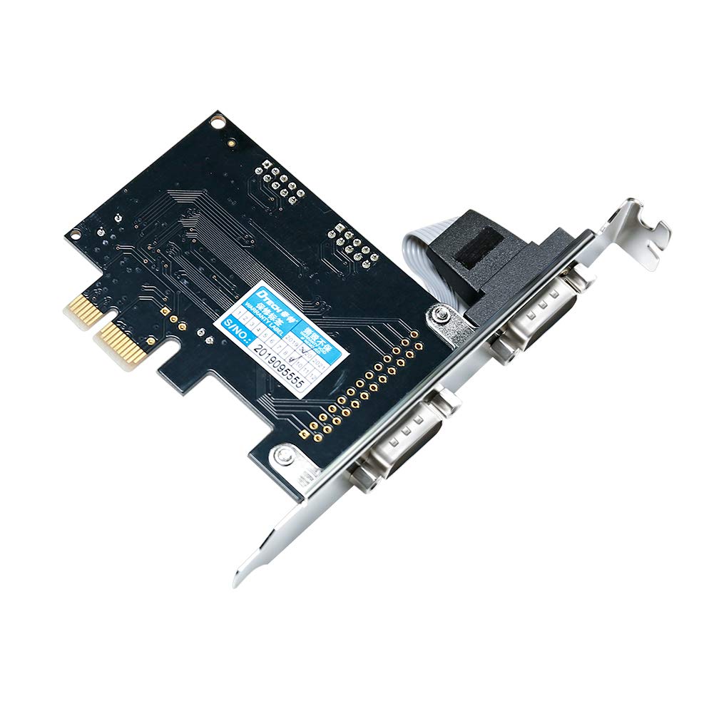 DTECH 2 Port PCI-E Serial Card RS232 PCI Express Adapter COM Port Expansion for Desktop Computer ...