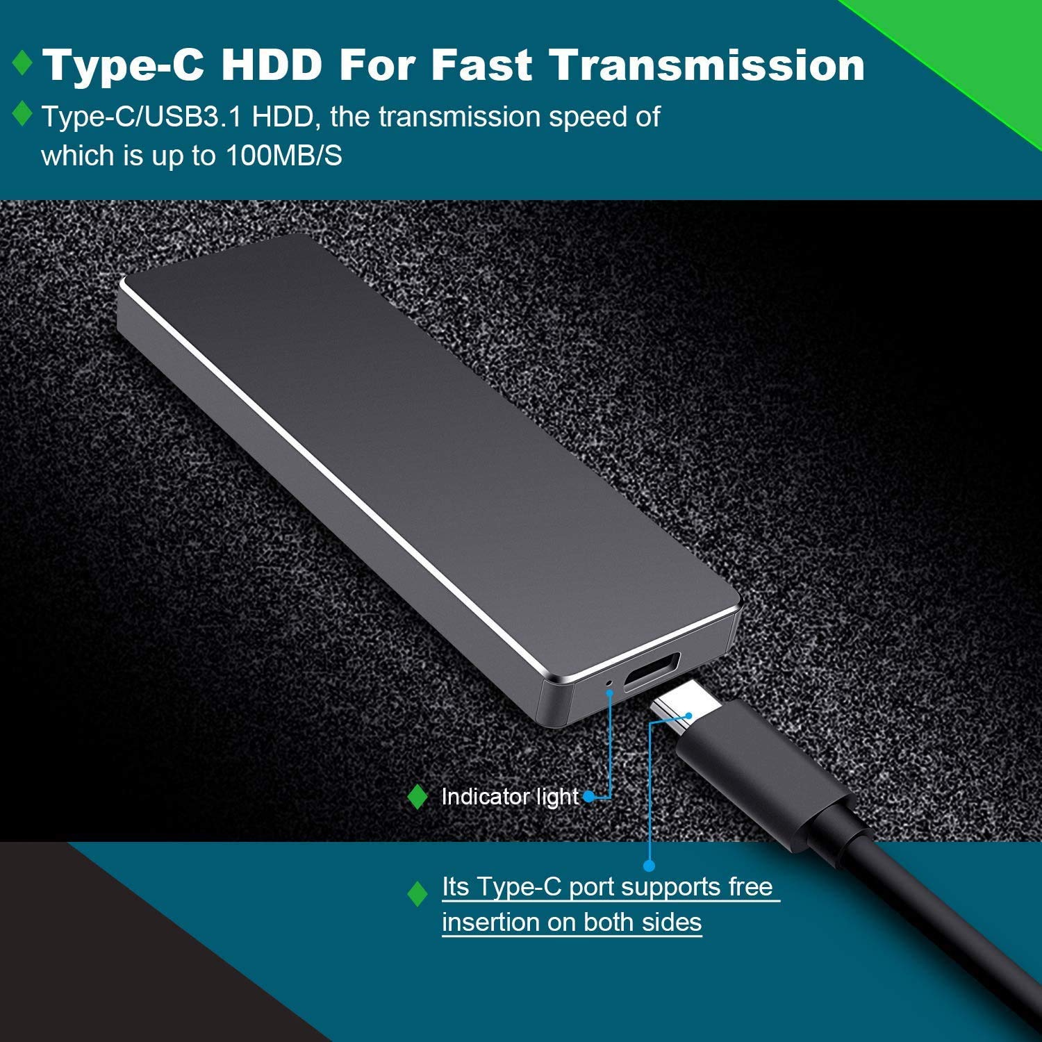 External Hard Drive 2TB, Portable Hard Drive External for PC, Laptop ...