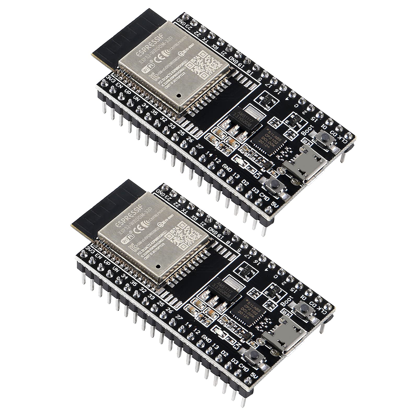 2 Sets ESP32-DevKitC core Board ESP32 Development Board ESP32-32D WiFi+Bluetooth Compatible IoT ...