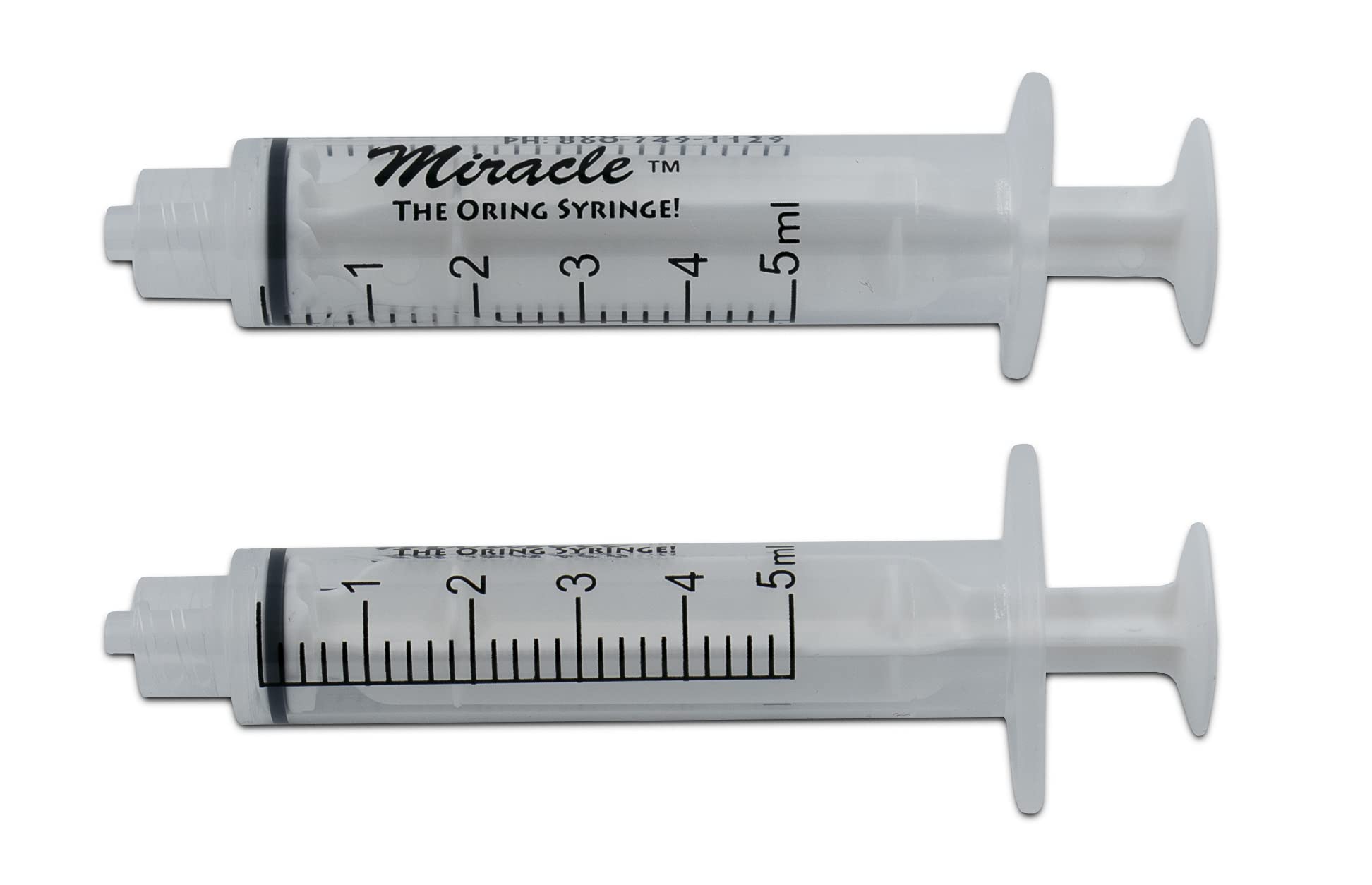 Miracle Oring Syringe- 5 ml Luer Lock Syringe- Package Contains 8 Individually Wrapped Sterile ...