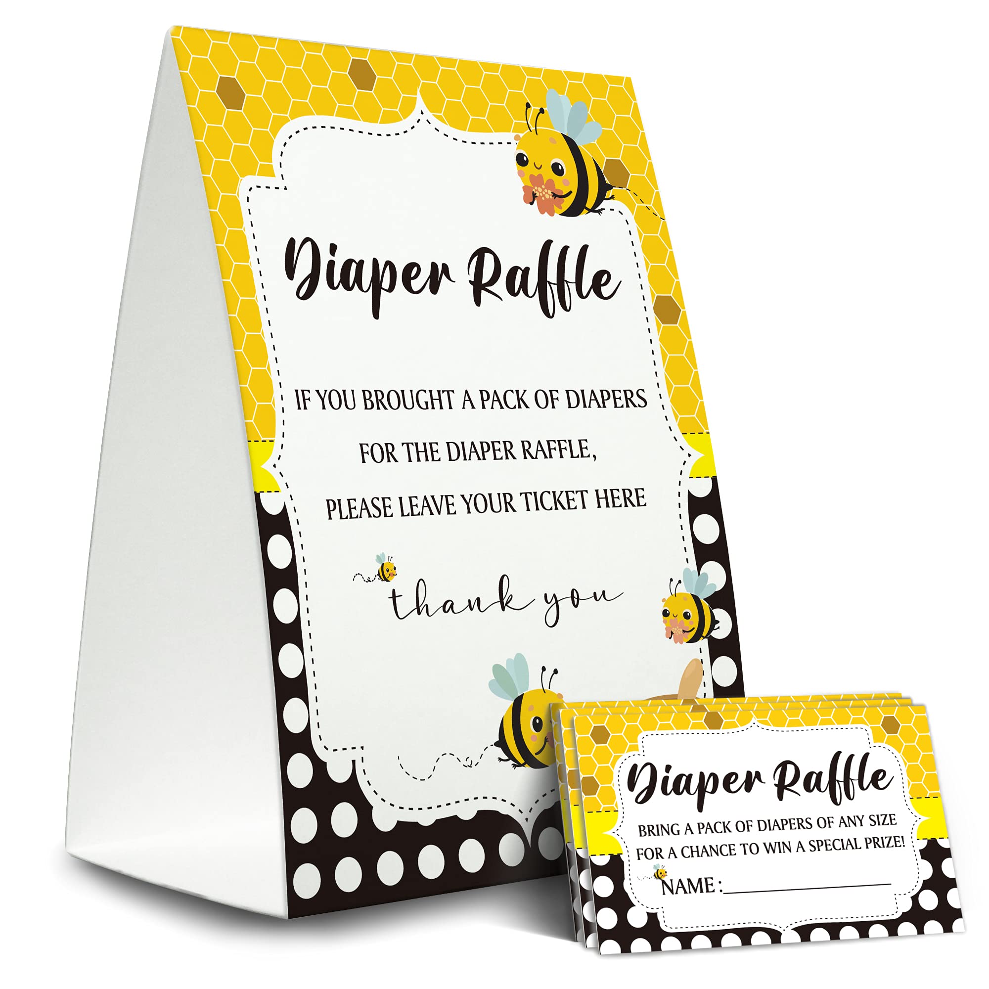 Diaper Raffle Sign,Diaper Raffle Baby Shower Game Kit (1 Standing Sign ...