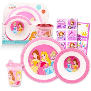 Disney Princess 5-Piece Dinnerware Set for Kids, Toddlers - Plastic ...