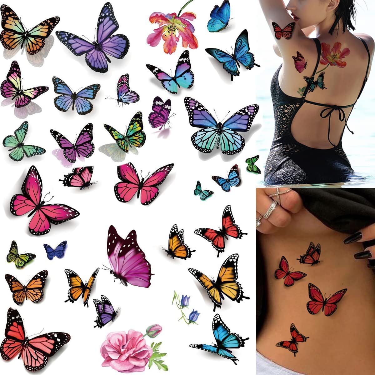 Butterfly Temporary Tattoos,150 Various Styles Butterfly Tattoos ...