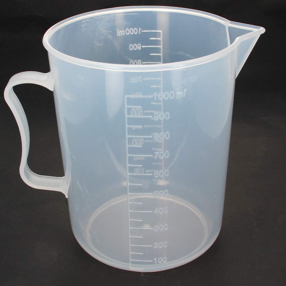 Fielect 1 Liter Plastic Graduated Measuring and Mixing Liquid Beaker ...