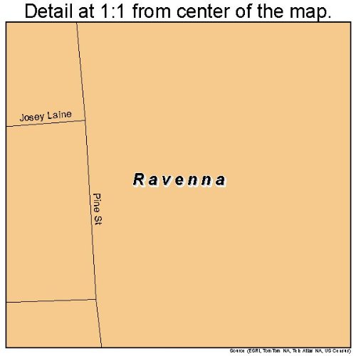 Large Street & Road Map of Ravenna, Texas TX - Printed poster size wall ...