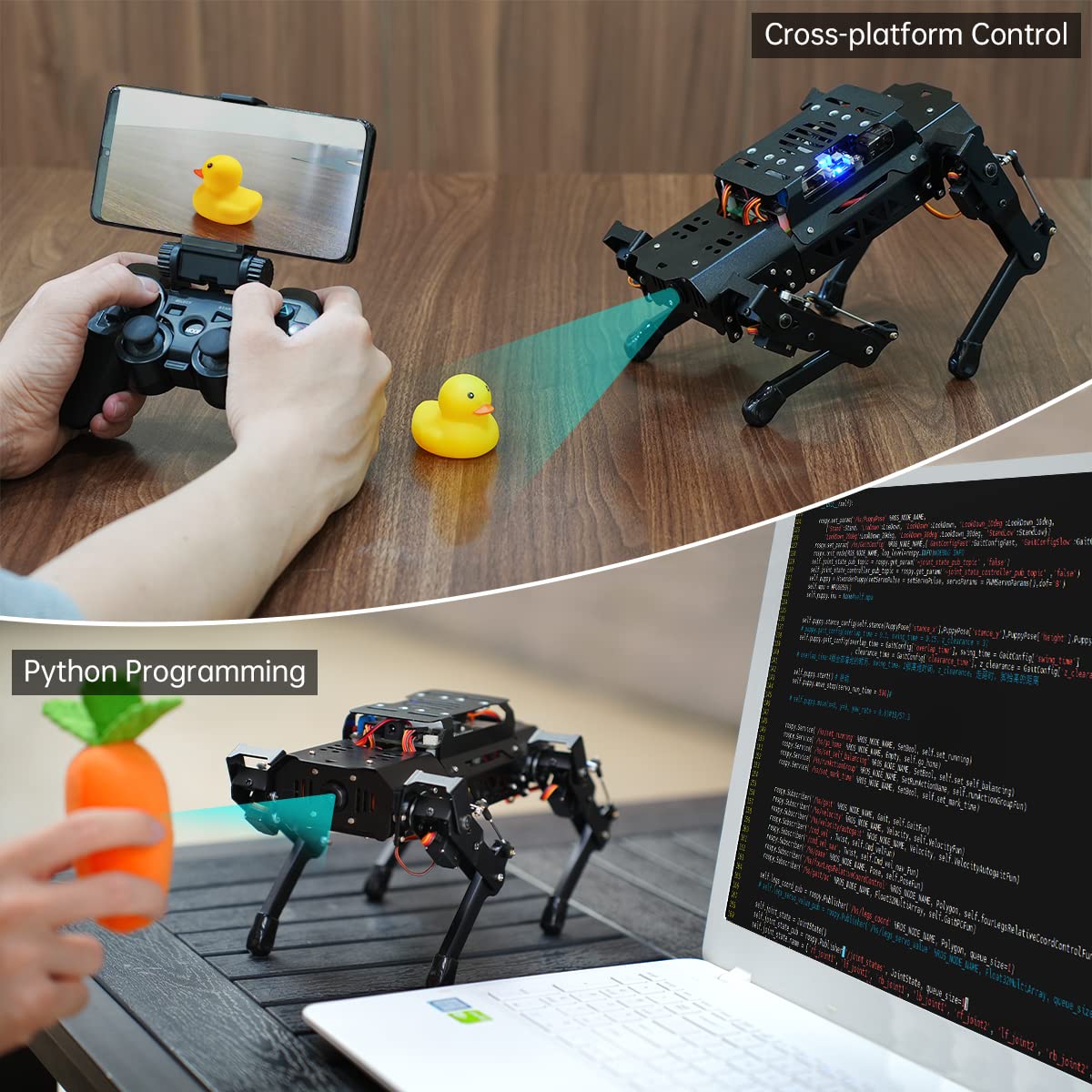 HIWONDER Quadruped Robot Bionic Robot Dog with AI Vision Raspberry Pi kit ROS Open Source ...