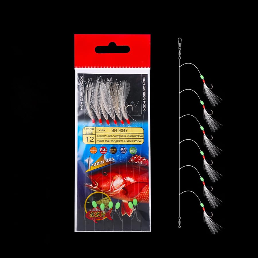 Fishing Rigs with Feathers Mackerel Feather Rigs 10Packs 60 Hooks ...