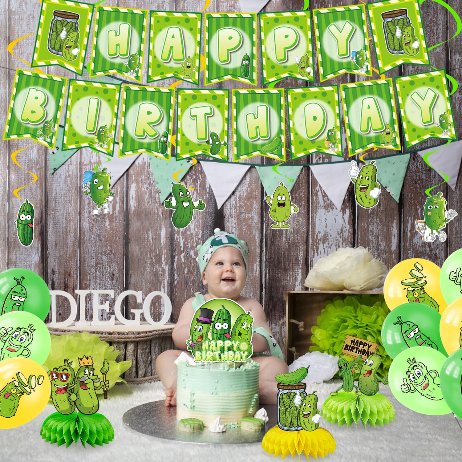 35 Pieces Pickle Party Decoration, Include Funny Pickle Birthday Banner ...