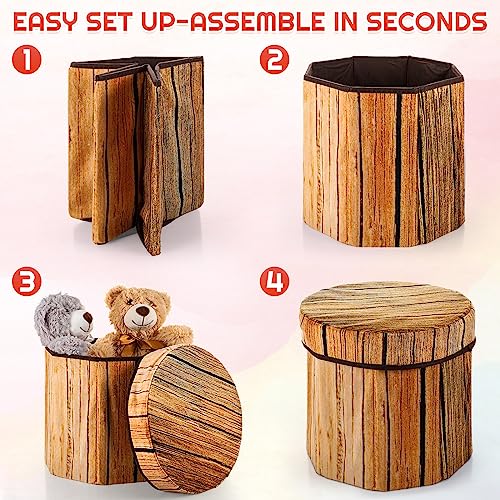Amylove 3 Pack Tree Stump Storage Stool 12 x 12 Inch Stool Ottoman ...