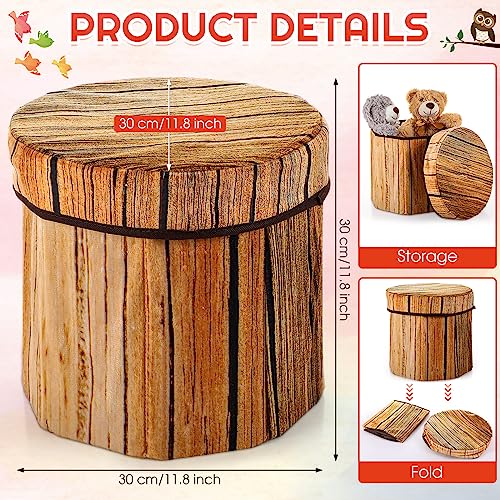 Amylove 3 Pack Tree Stump Storage Stool 12 x 12 Inch Stool Ottoman ...