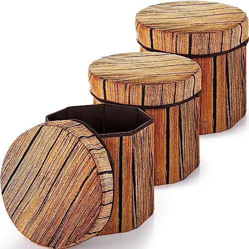 Amylove 3 Pack Tree Stump Storage Stool 12 x 12 Inch Stool Ottoman ...