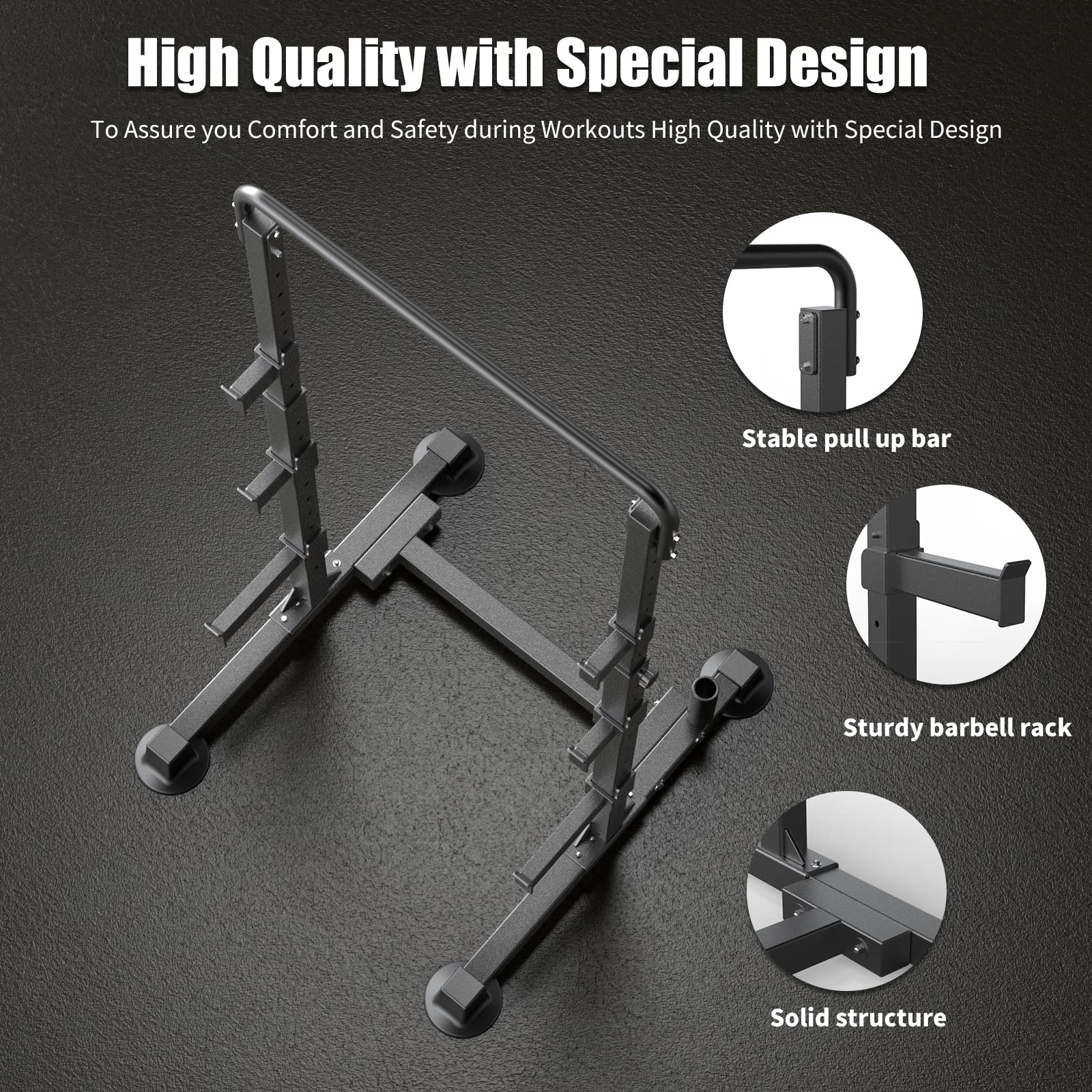 Squat Rack Cage Adjustable Squat Rack Home Gym Power Rack Pull Up Bar ...