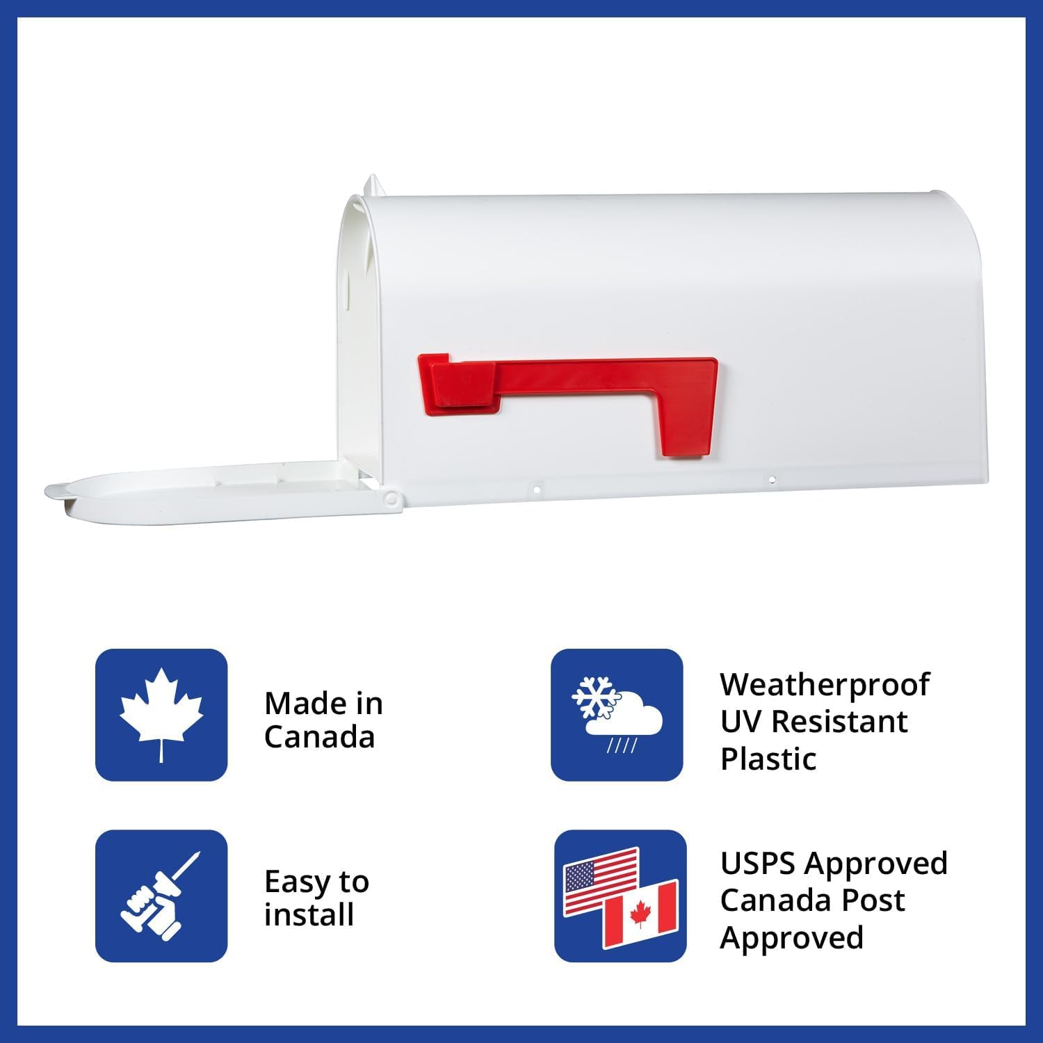 Plastic Rural Curbside Post Mount Mailbox - Weatherproof - Parcels Home ...