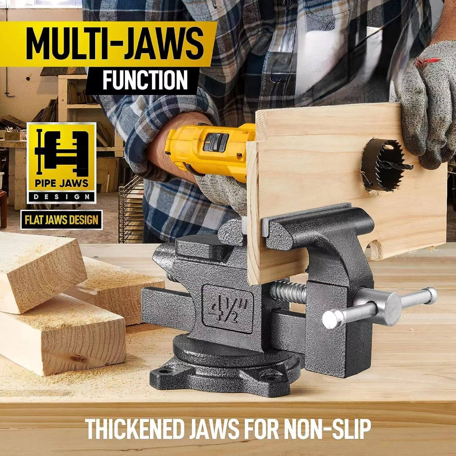 Updated 2-In-1 Bench Vise or Table Vise 4.5 Inch, Clamp Vice for ...