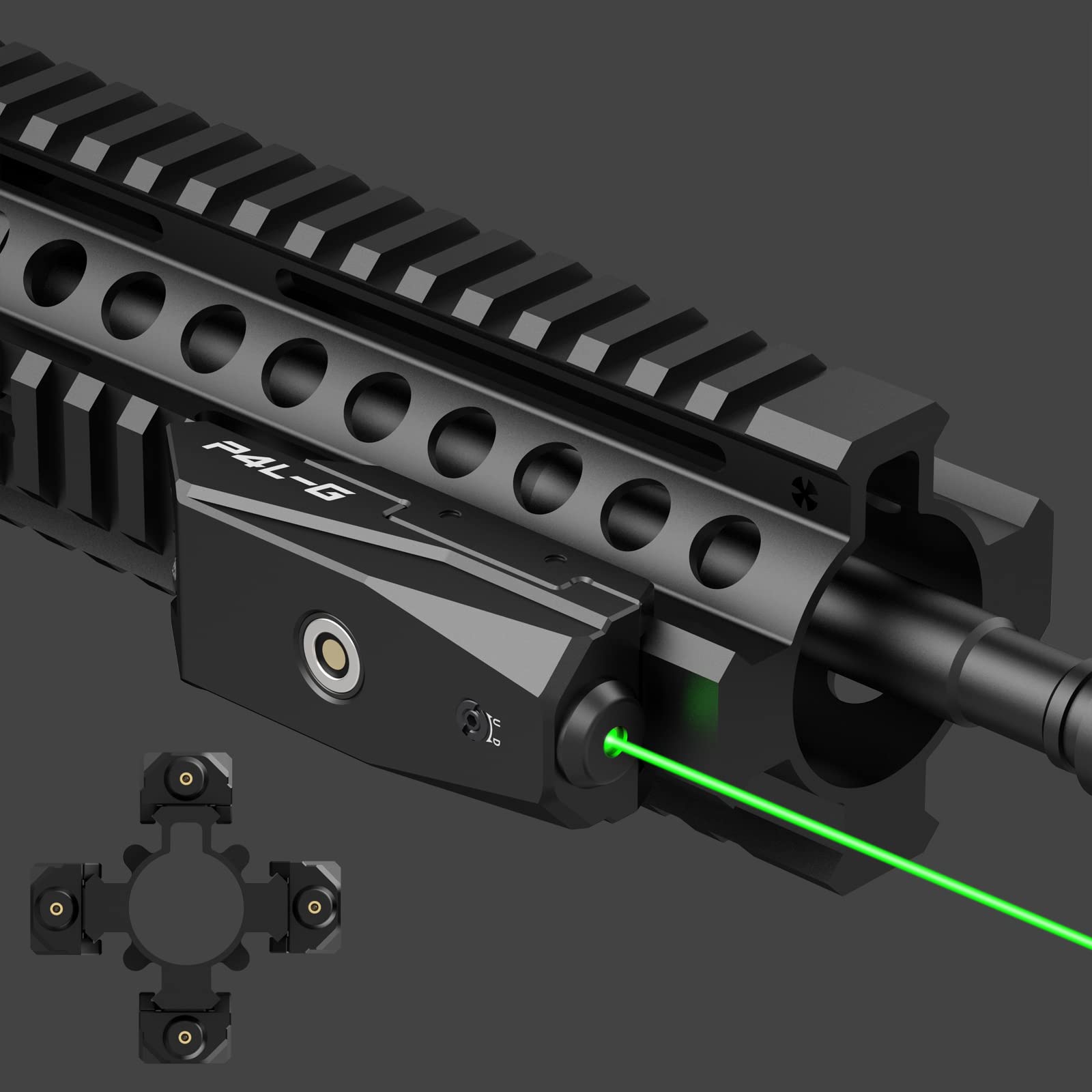 Votatu P4L-G Picatinny Laser Sight for Rifle, Tactical Green Laser Beam ...