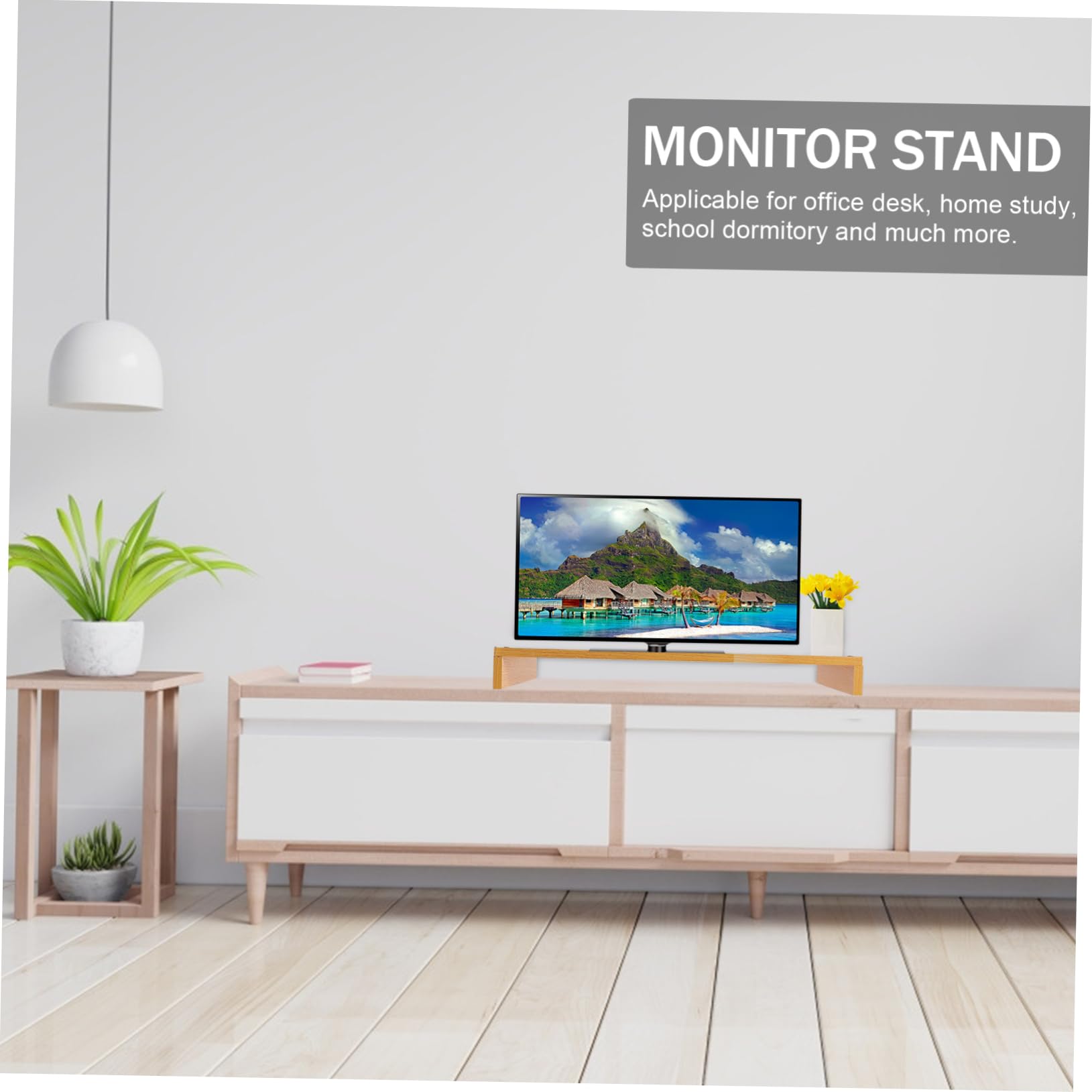 Gatuida Monitor Stand Monitor Height Raiser Bamboo Computer Monitor ...