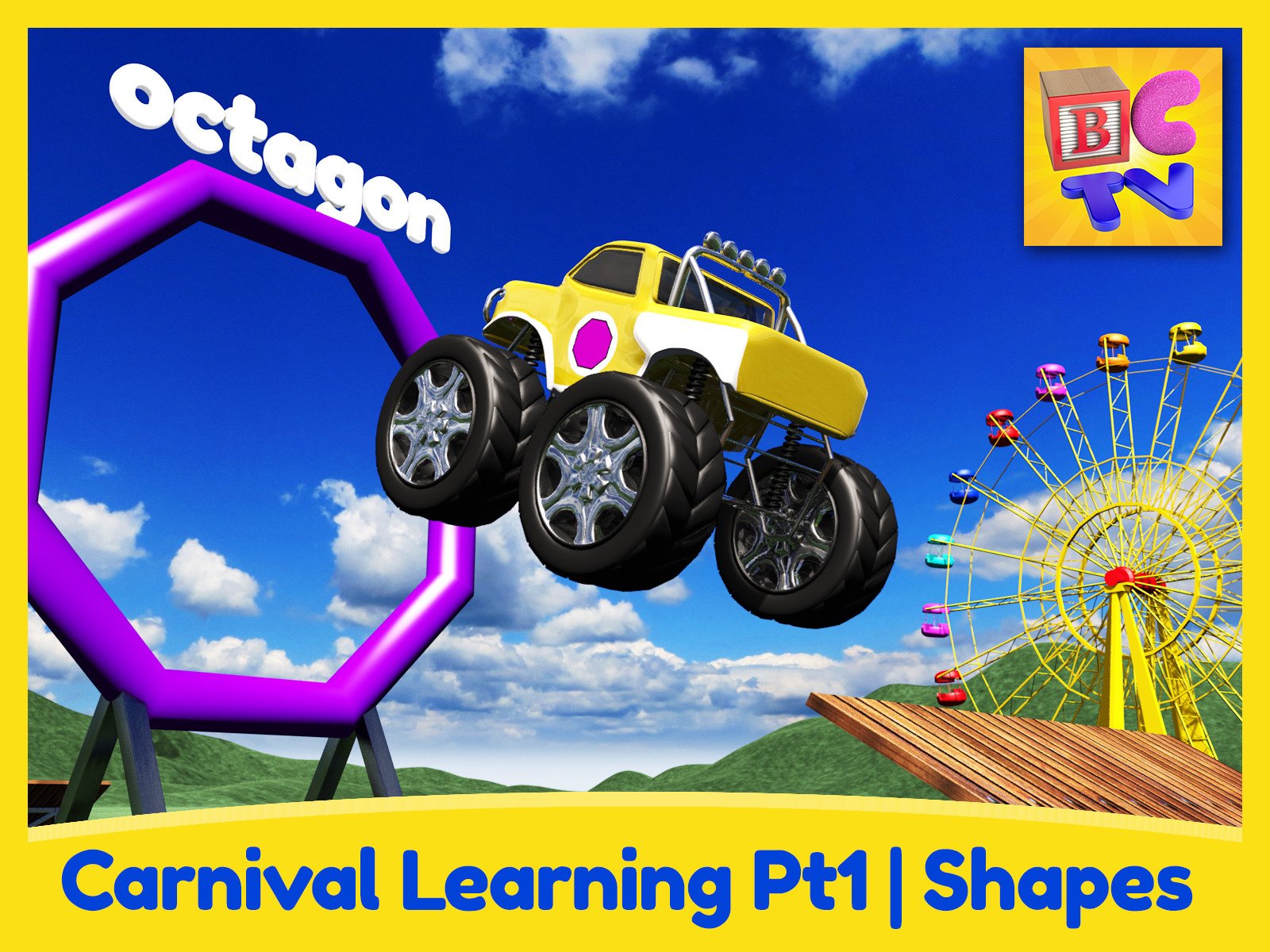 Carnival Learning Pt1 - Learn Shapes with Monster Trucks and a Carnival ...