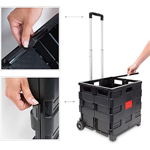 MUZIZY Utility carts Mobile Folding Cart 2 Wheels Climbing Retractable ...