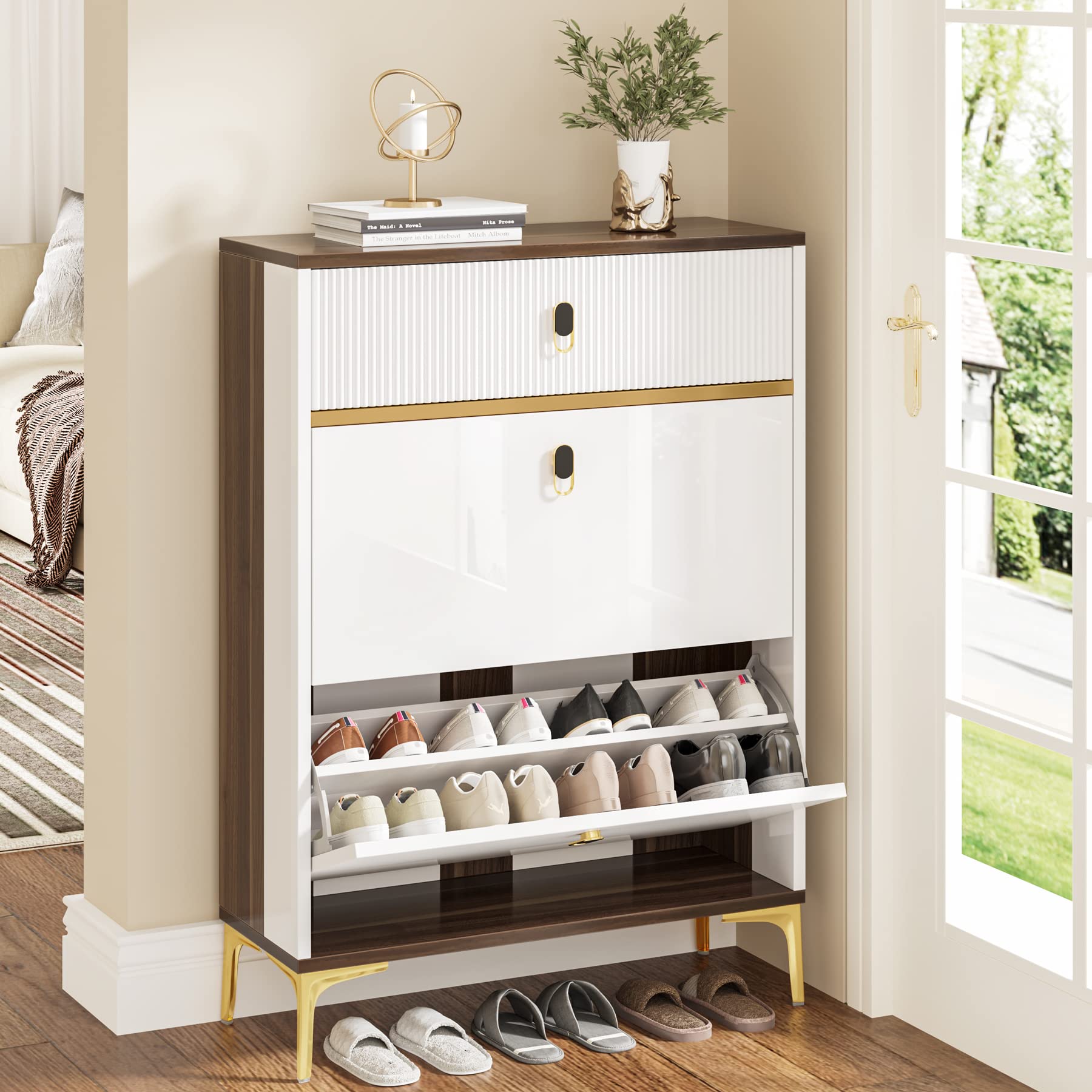 Tribesigns Shoe Cabinet for Entryway Slim: Shoe Storage Organizer ...
