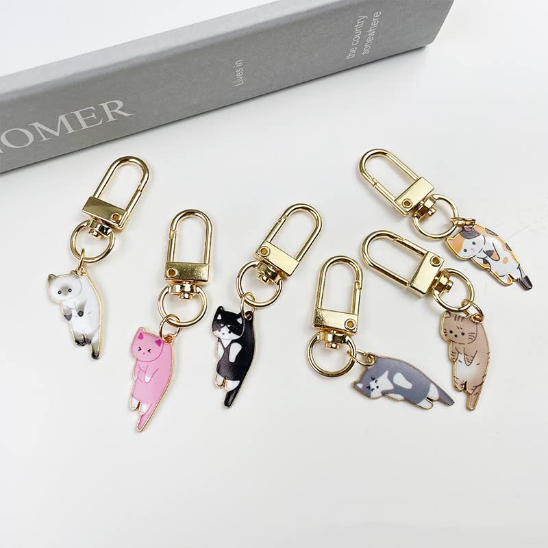 COLORFUL BLING 2-6PCS Cute Cat Keychain Funny Cartoon Kitten Kawaii ...
