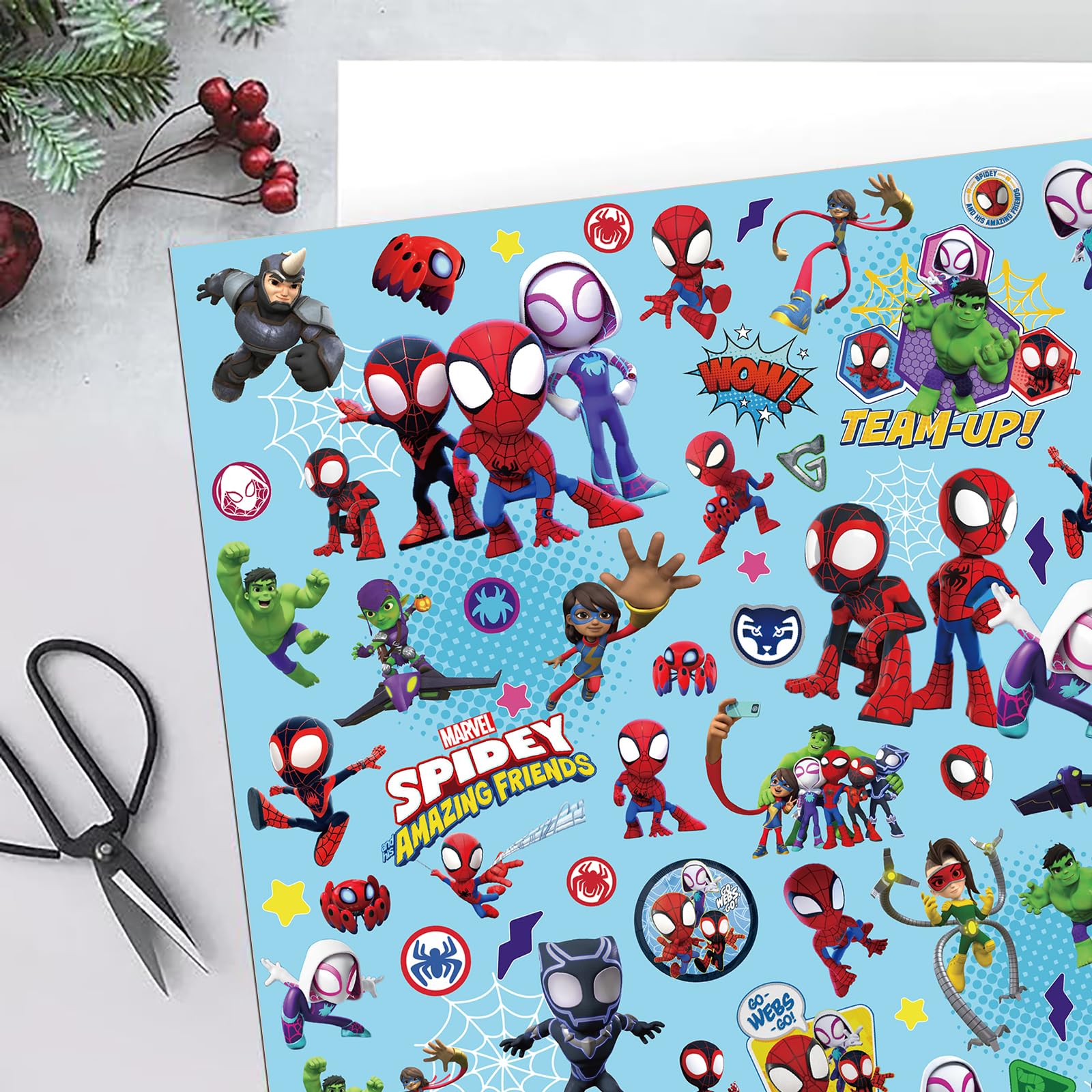 5 Pcs Spidey Wrapping Paper Spidey and His Amazing Friends Gift Wrap ...