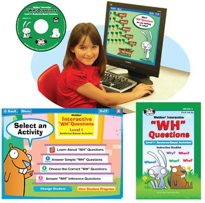 "WH" Questions Software Program - Level 1: Sentence-Based Activities - Super Duper Educational ...