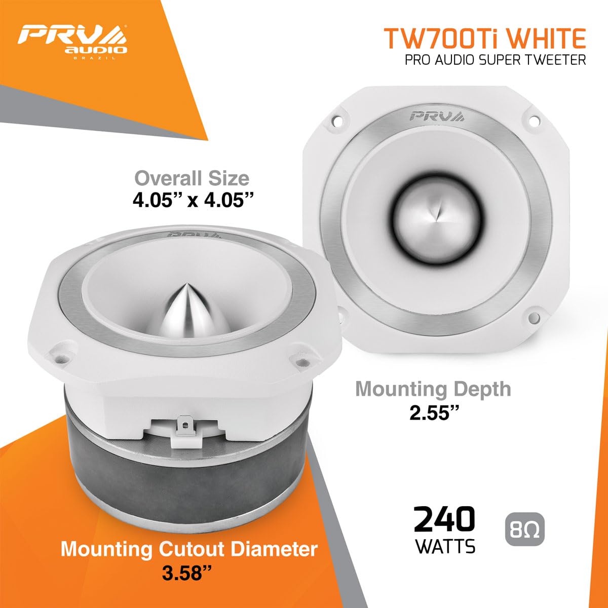 PRV AUDIO TW700Ti White 4 Inch Titanium Bullet Tweeter TW700Ti White ...