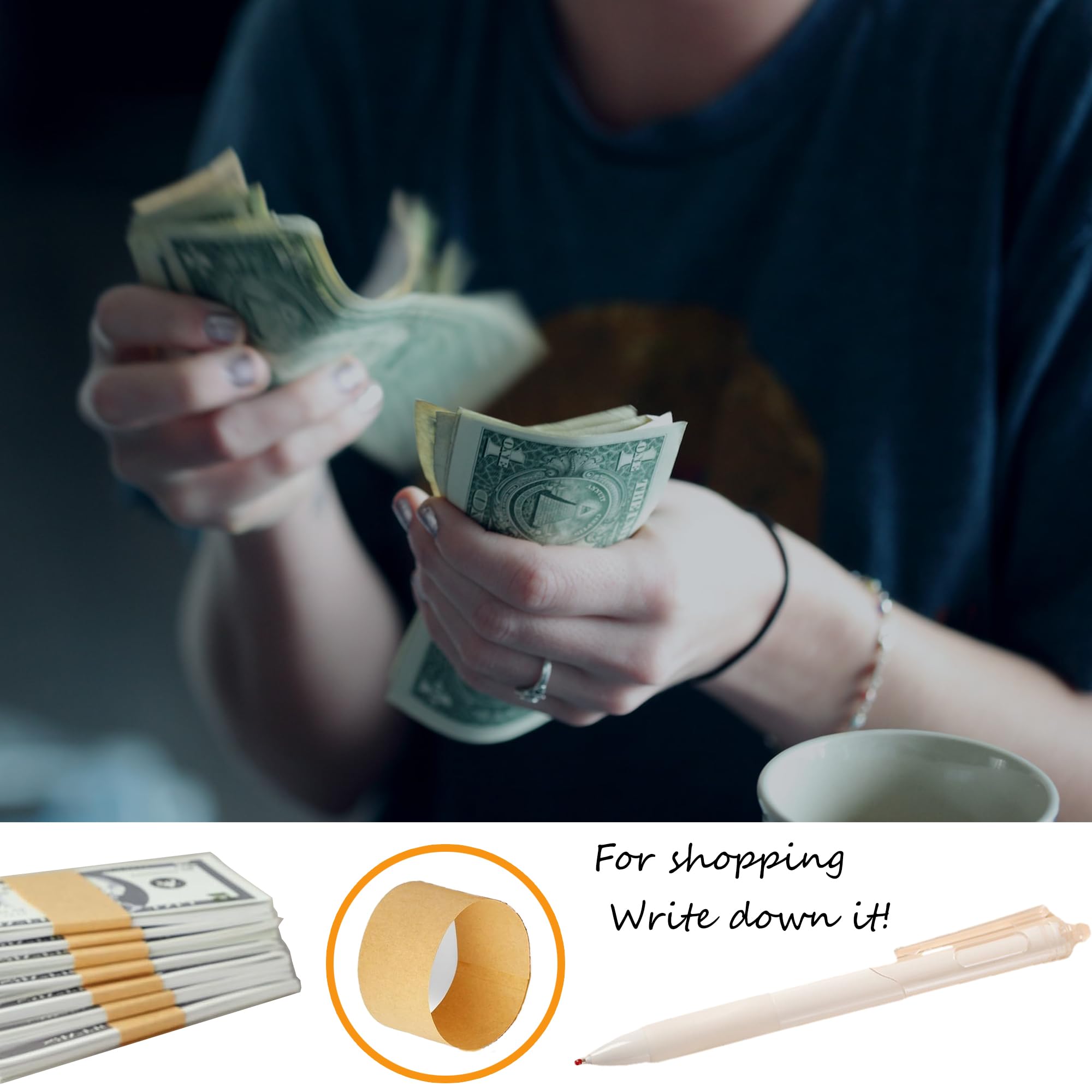 Money Bands for Cash 600-PCS Self Adhesive Wrappers for Bills, Currency ...