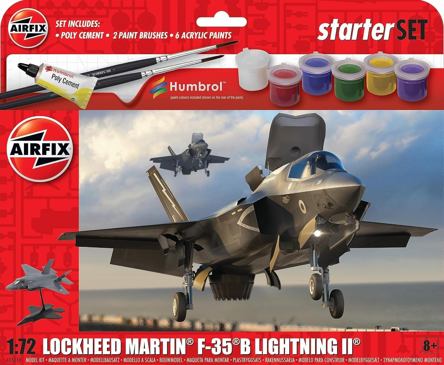 Airfix Model Airplane Kit Starter Set - A55010 Lockheed Martin F-35B ...