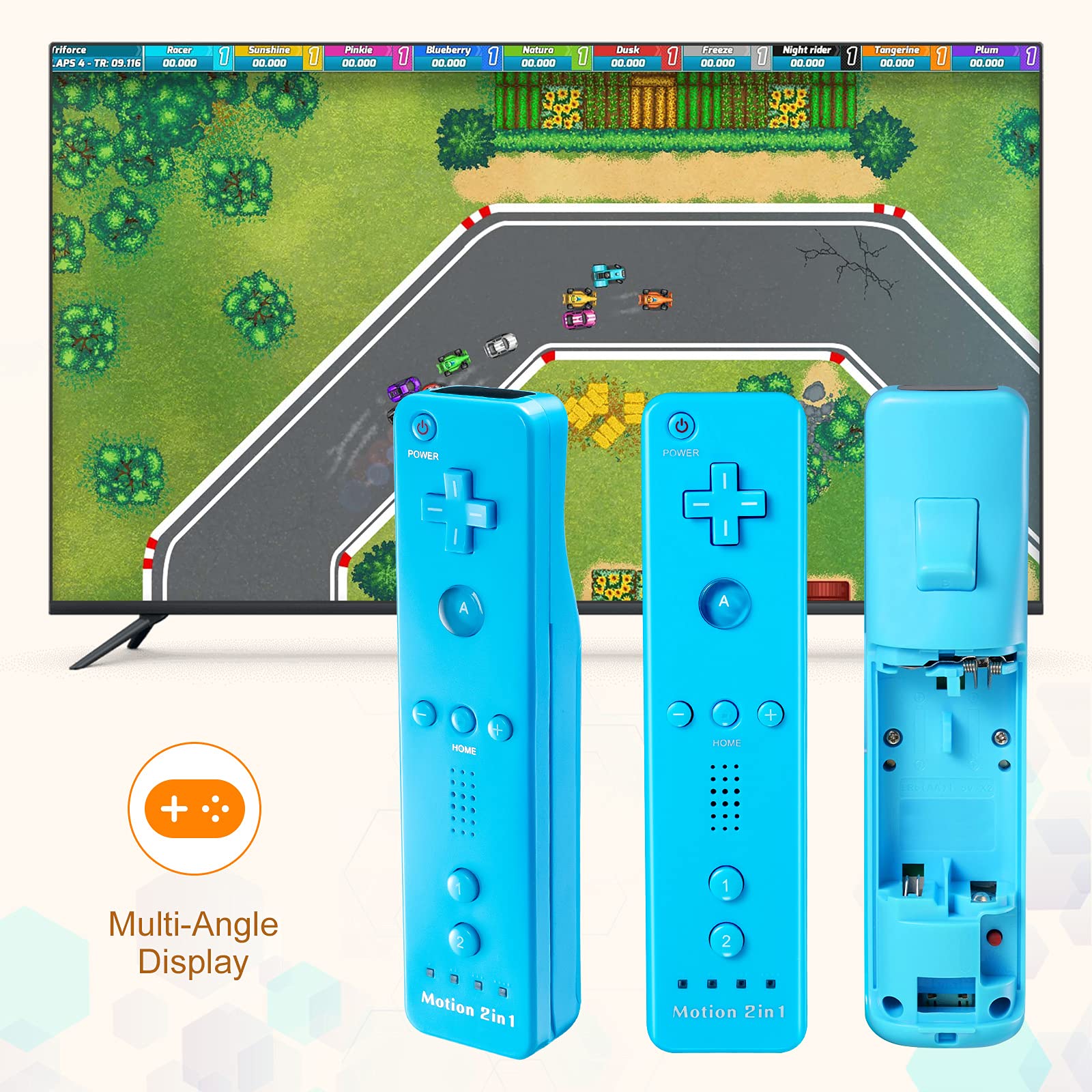 2-Pack Wii Remote Controller, 2 in 1 Wii Remote with Motion Plus for ...