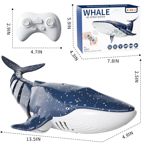 2.4Ghz Remote Control Whale Shark Toys for Boys Kids, 1:18 Scale High ...