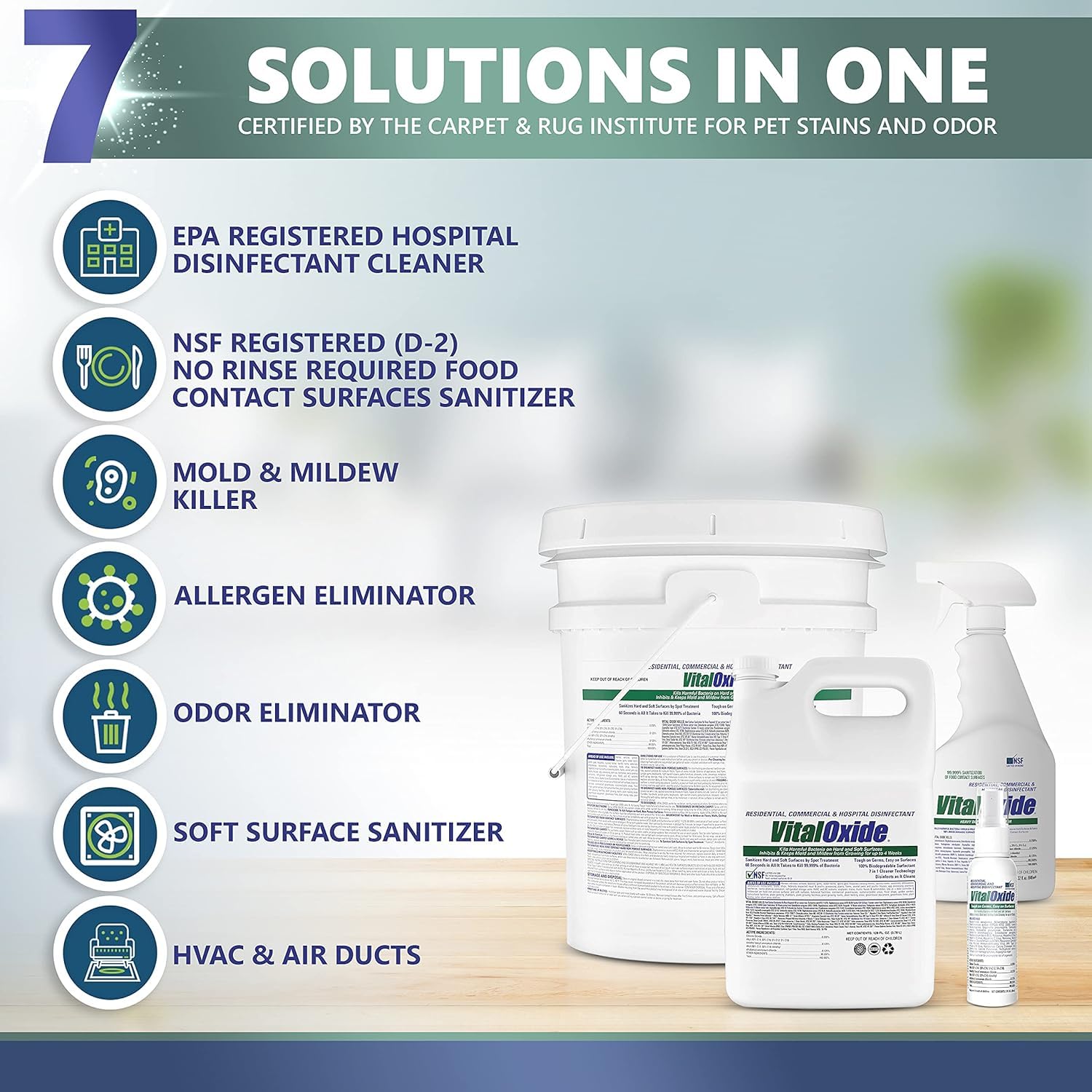 Vital Oxide Disinfectant, Deodorizer, Cleaner, Food-Contact Sanitizer ...