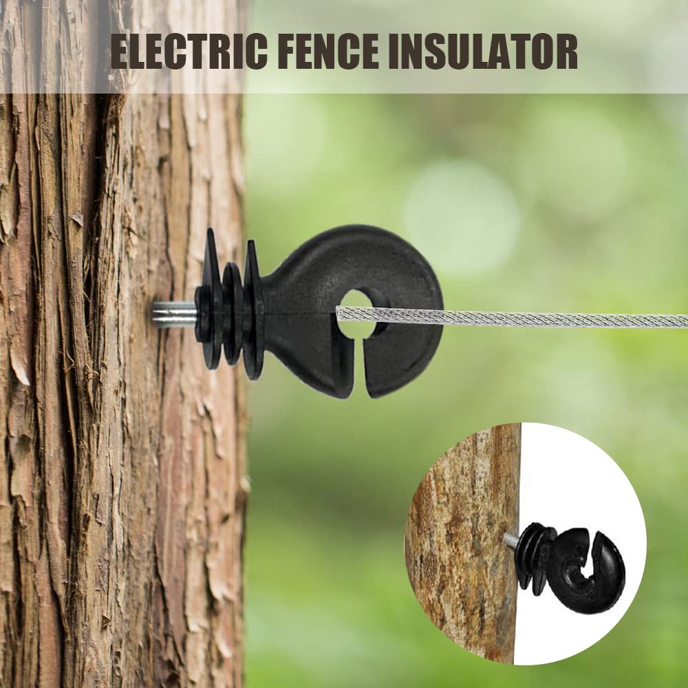 SagaSave 20pcs Self-Tapping Insulator Electric Fencing Wood Post Ring ...