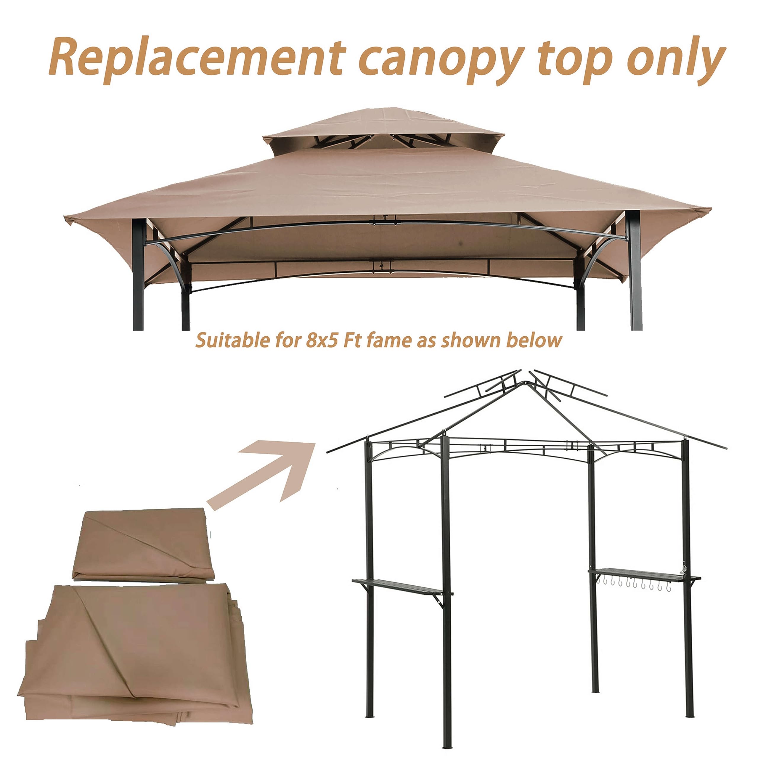 8x6Ft Grill Gazebo Replacement Canopy,Canopies for Outside Canopies ...