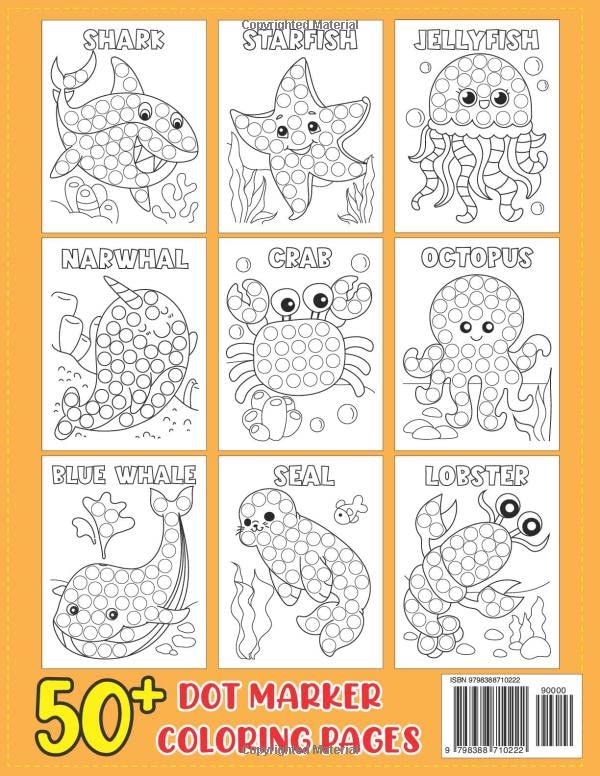 Shop and Save on Dot Markers Activity Book Sea Life: Dot Coloring Book ...