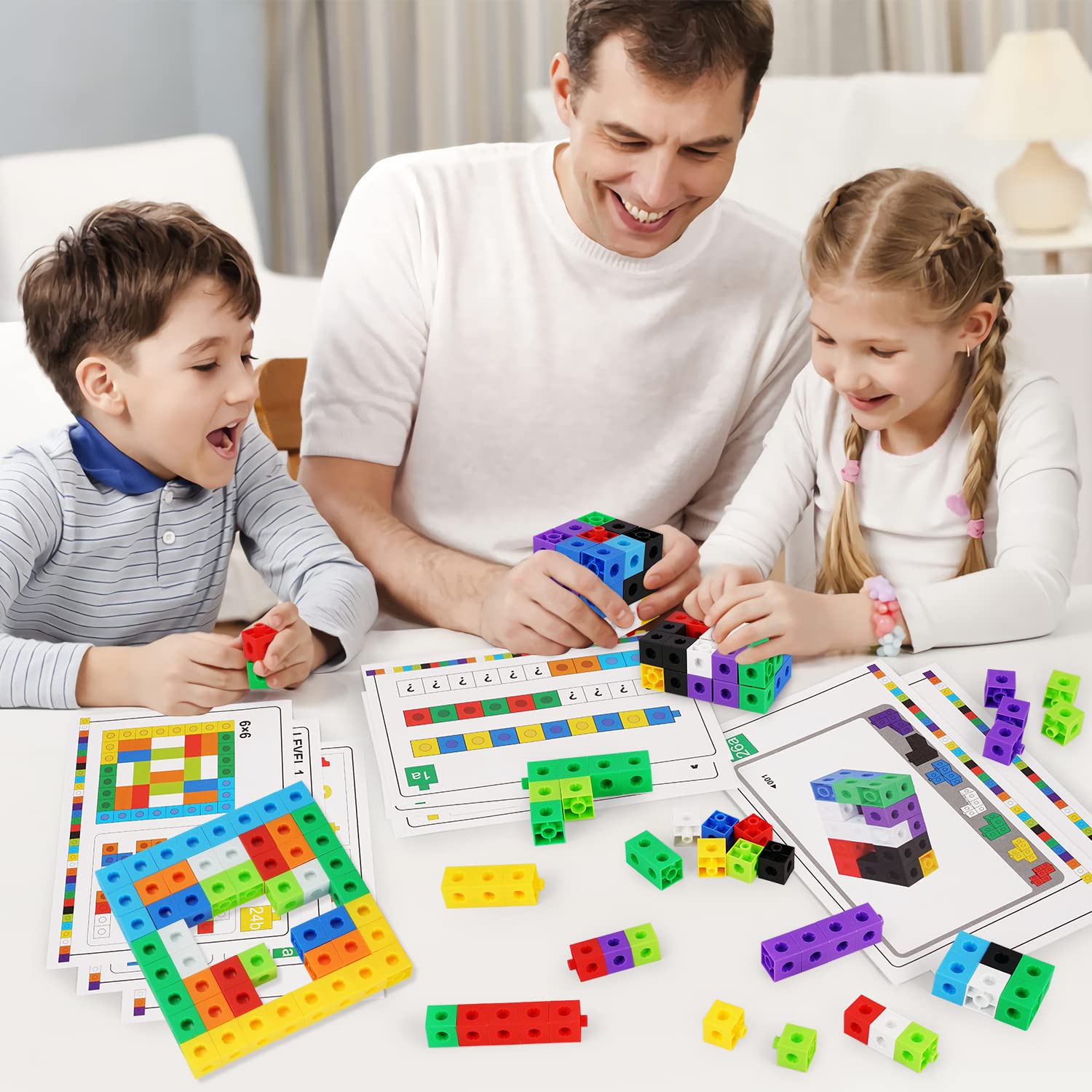 Number Blocks, Math Manipulatives 100 Snap Cubes with 30 Activity Cards ...