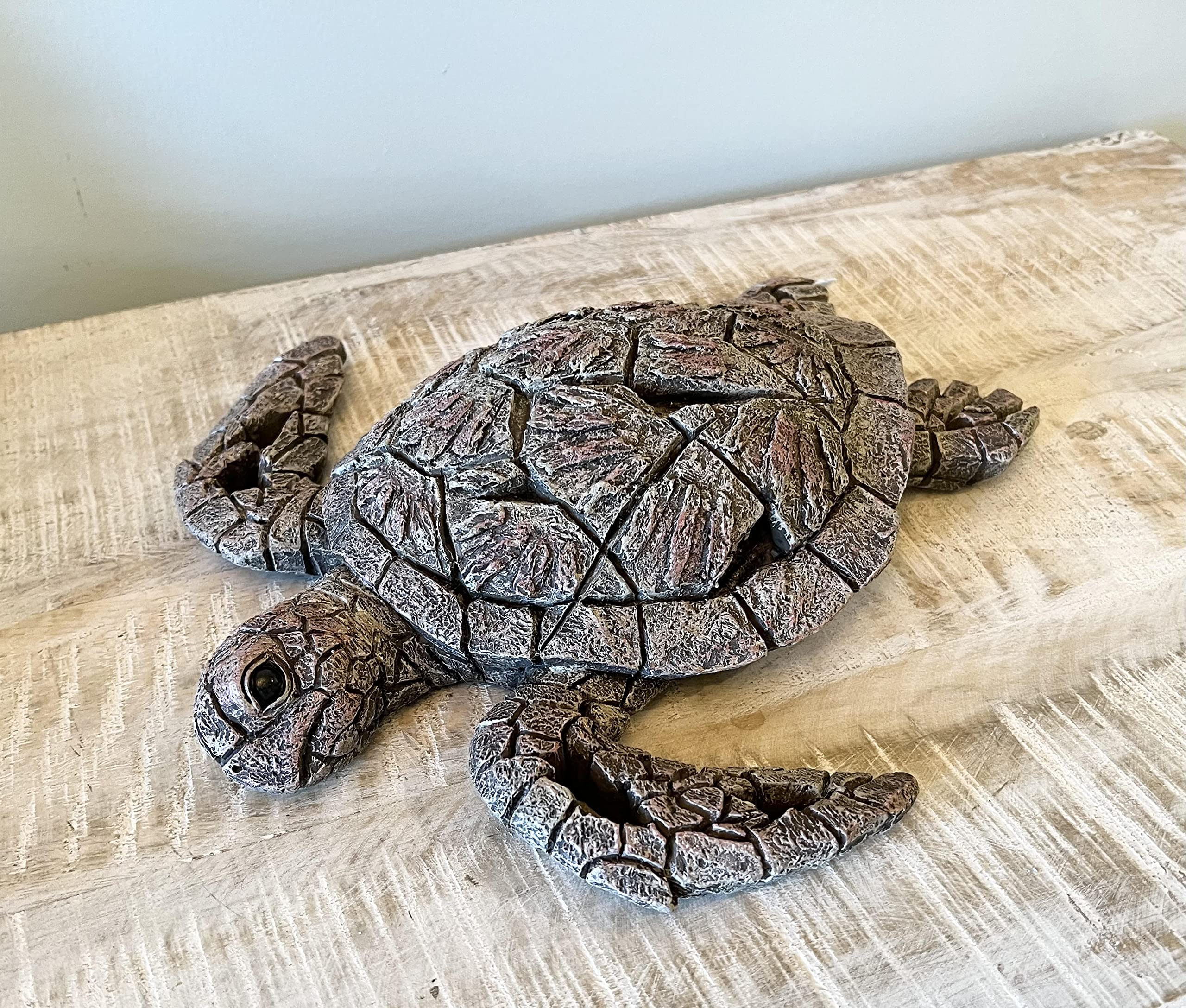 Sea Turtle Decorative Art Sculpture - Rustic Driftwood Finish ...