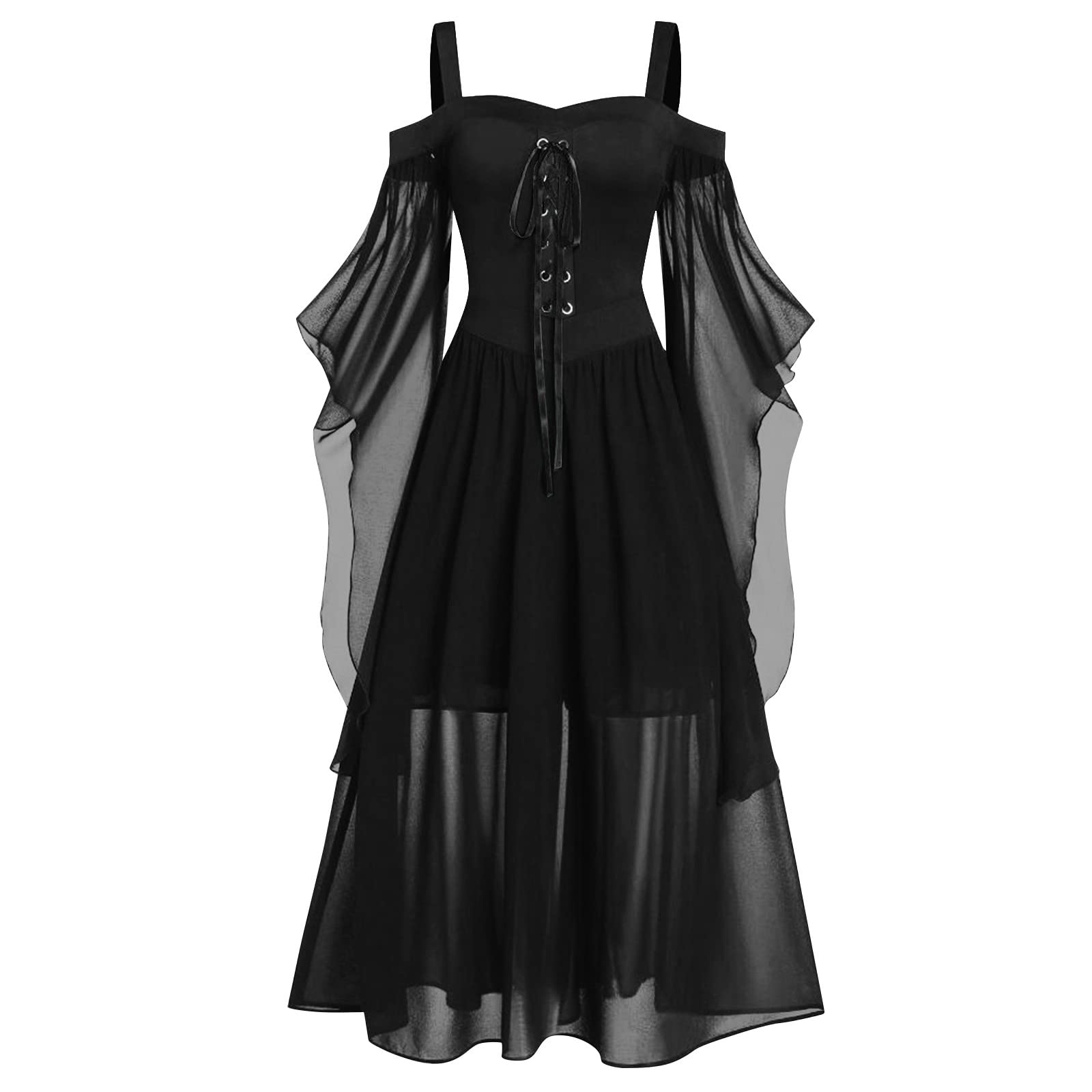 OIOLOYJM Plus Size Gothic Clothing Witchy Dress Fairy Dress for Women ...