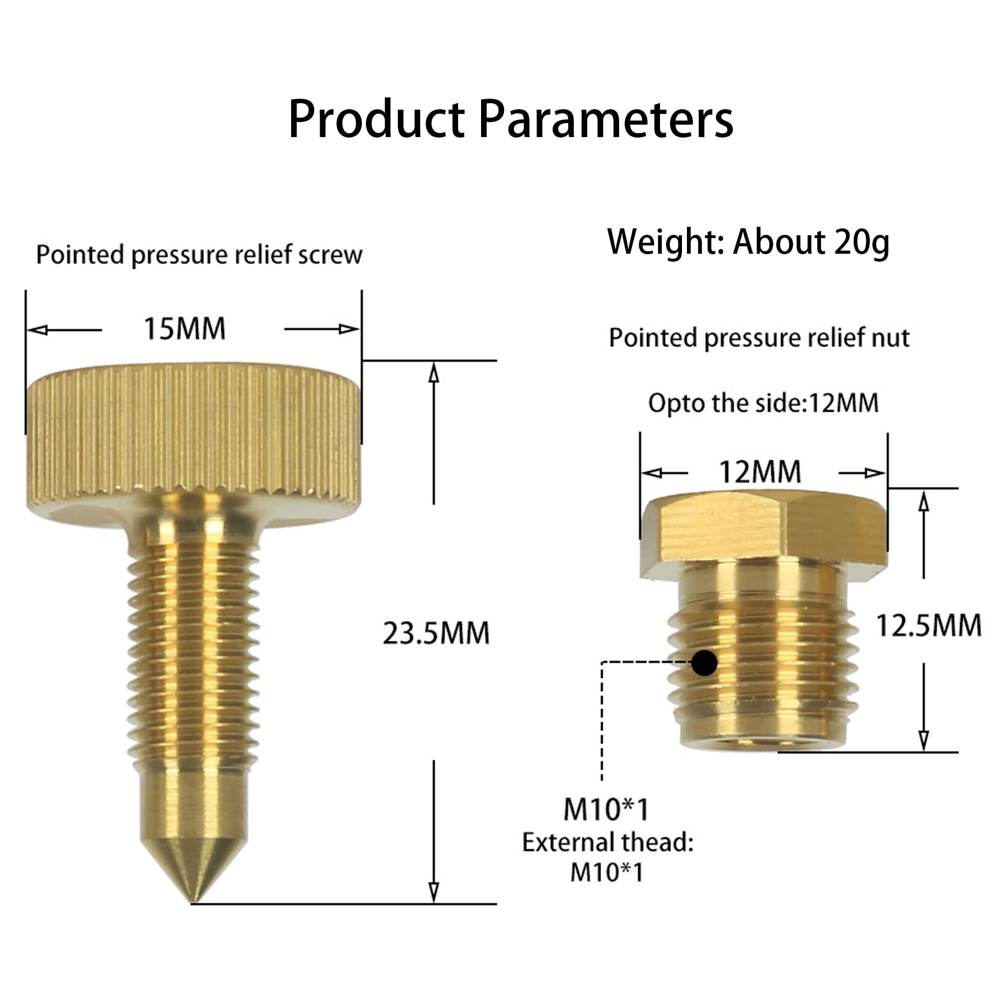 HMKUGO 2PCS PCP Airsoft High Pressure Pump Safety Bleeder Valve M10x1 ...