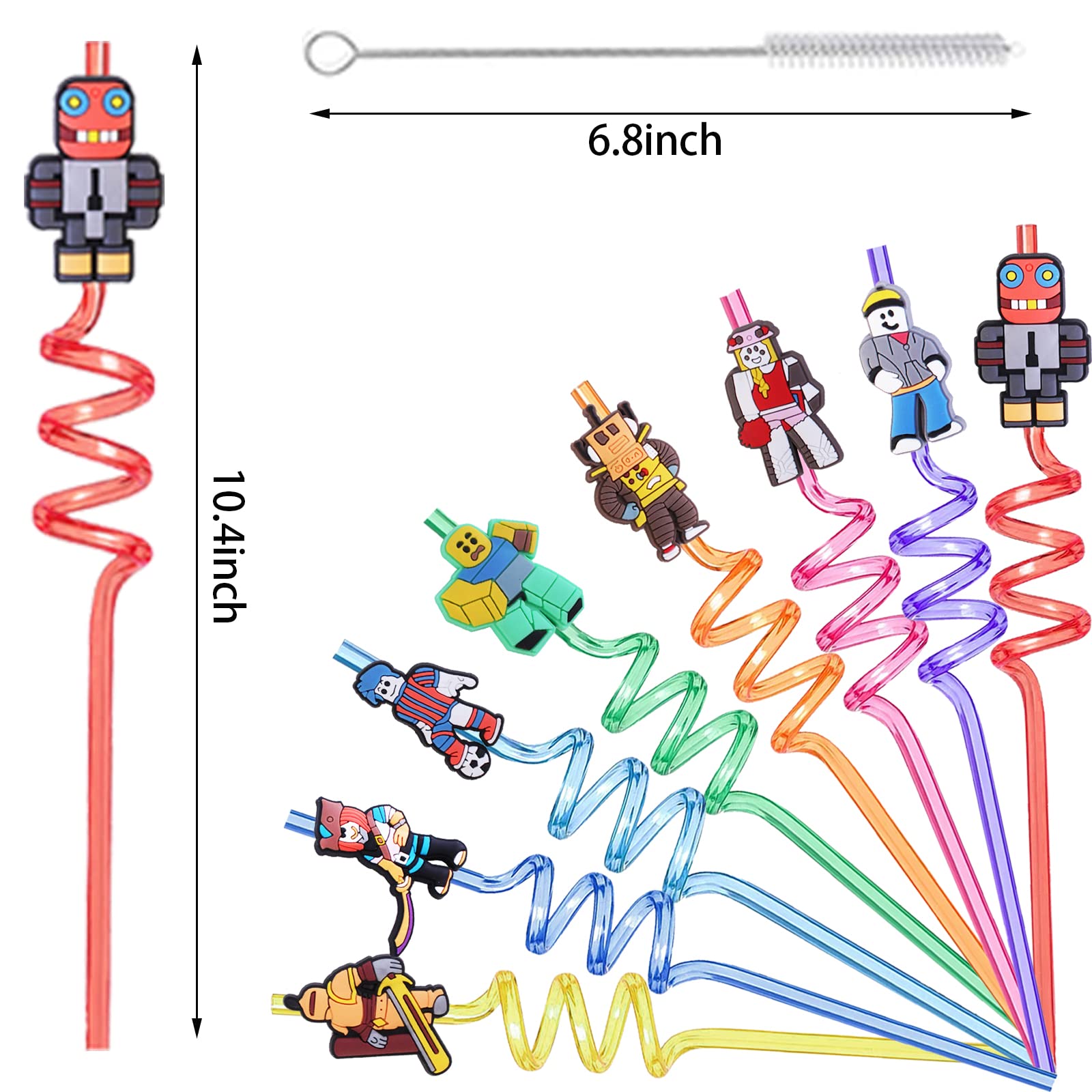 24 Pcs Robot Party Supplies Favors Drinking Straw, Kids Party Favor ...